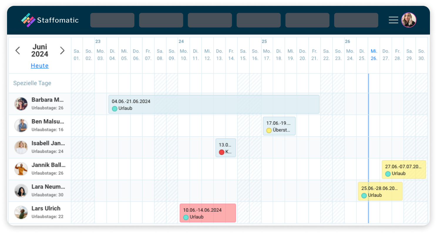 Urlaubsplaner: Online stressfrei Urlaub verwalten • Staffomatic